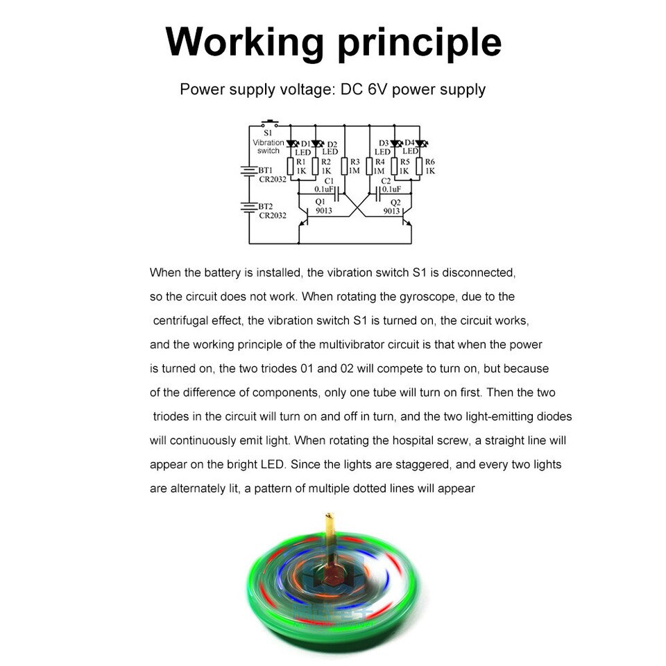 LED Gyro Diy Welding Kit DIY Electronic Kit Rotating Lantern Lnline ...